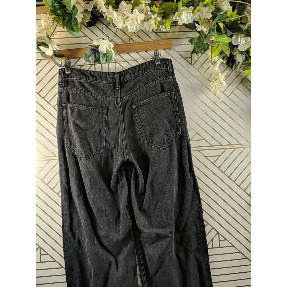 Zara | Jeans | Zara Womens Dark Grey Lyocell Wide Leg Flare Jeans Baggy ...